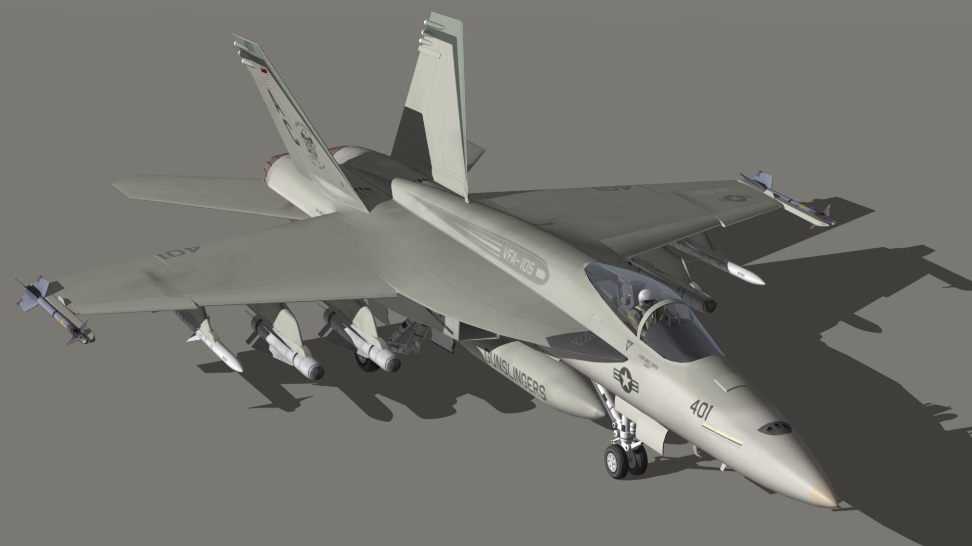 3D Model F18 VFA105 Gunslingers - TurboSquid 1749410