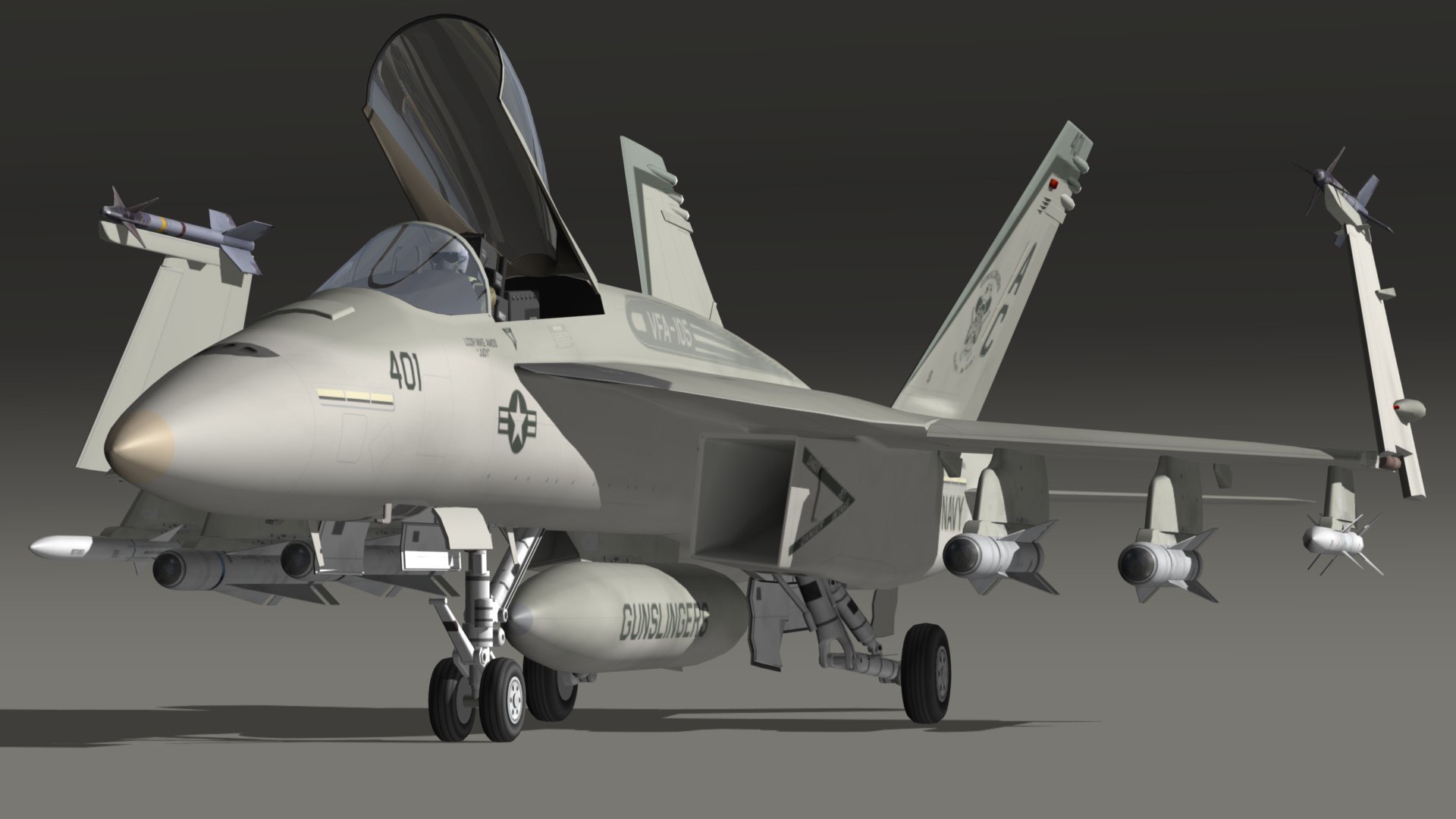 3D Model F18 VFA105 Gunslingers - TurboSquid 1749410