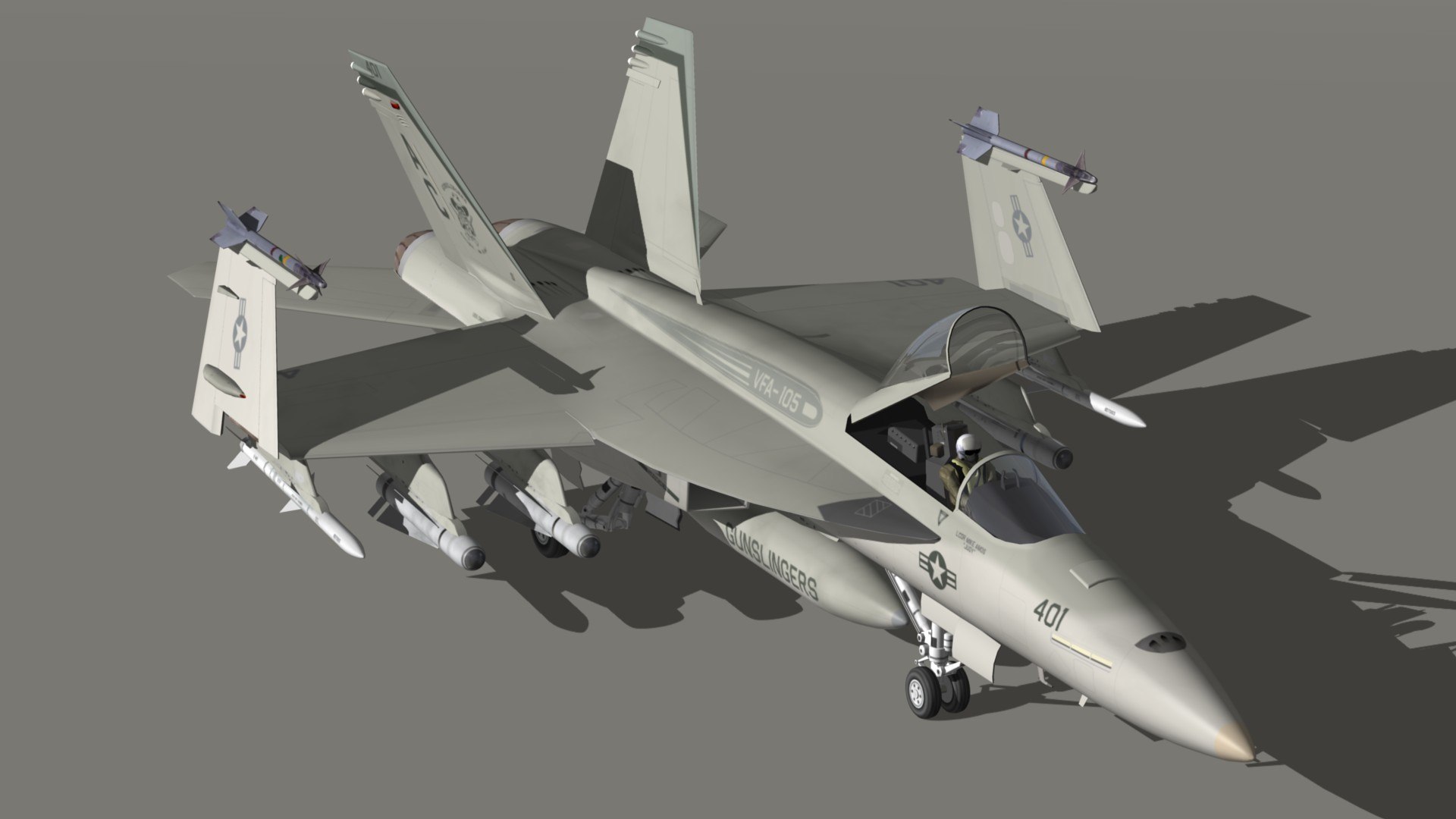 3D Model F18 VFA105 Gunslingers - TurboSquid 1749410