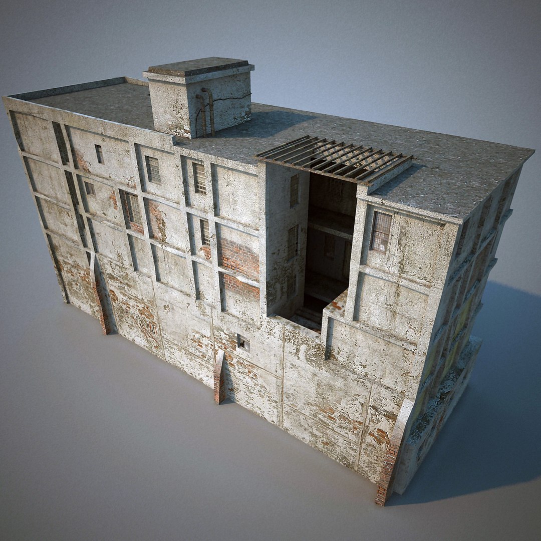 3d destroyed house v7