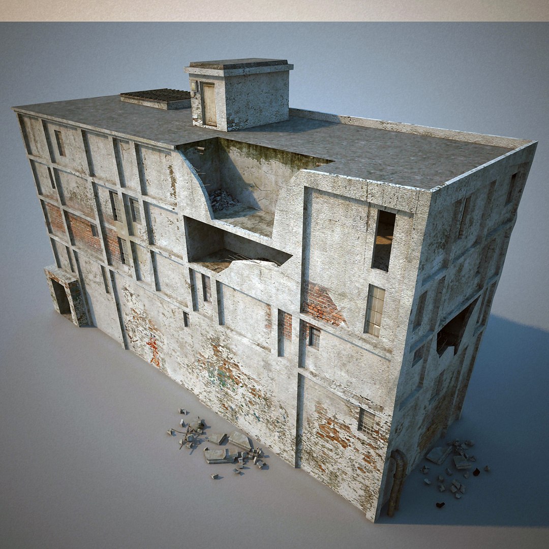 3d destroyed house v7