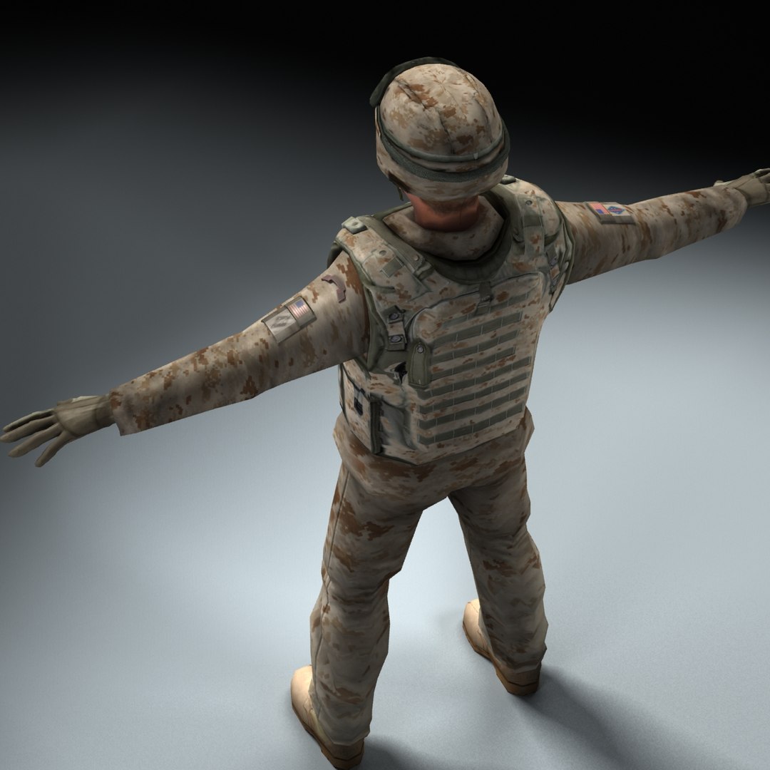 3d Model Marine Corps Soldier D