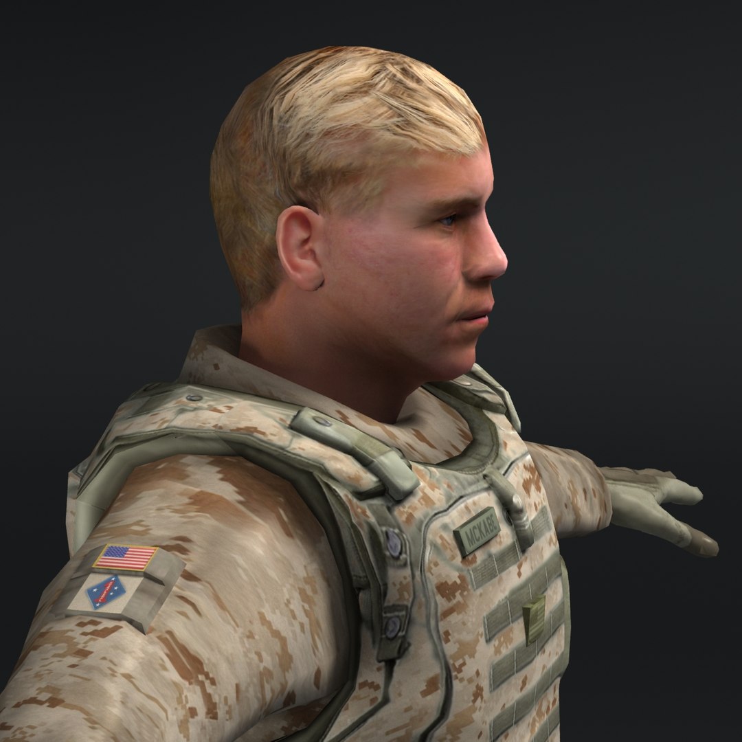 3d Model Marine Corps Soldier D
