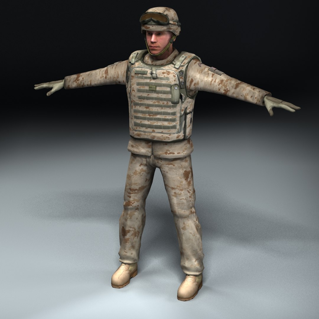 3d Model Marine Corps Soldier D