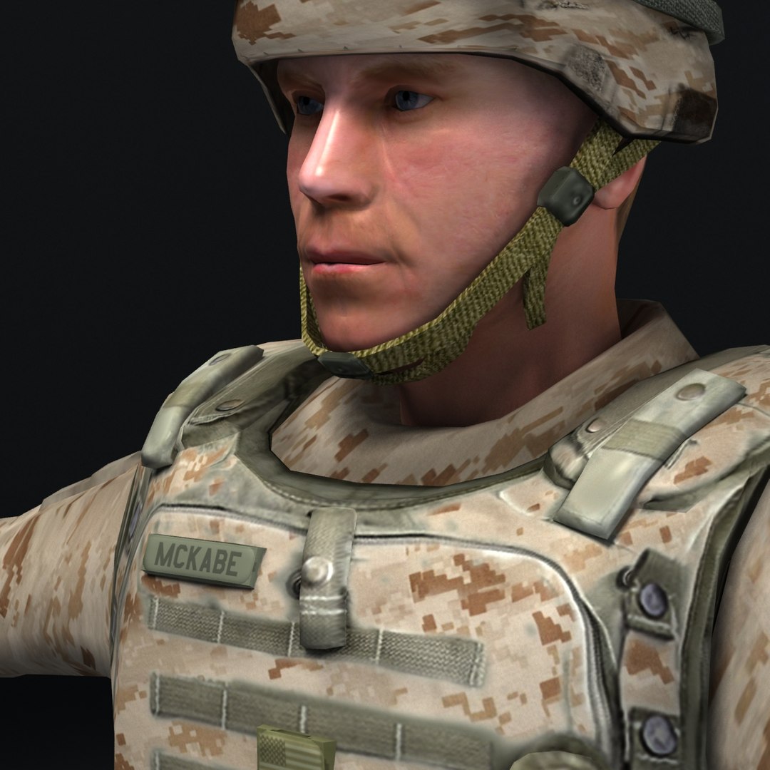 3d Model Marine Corps Soldier D
