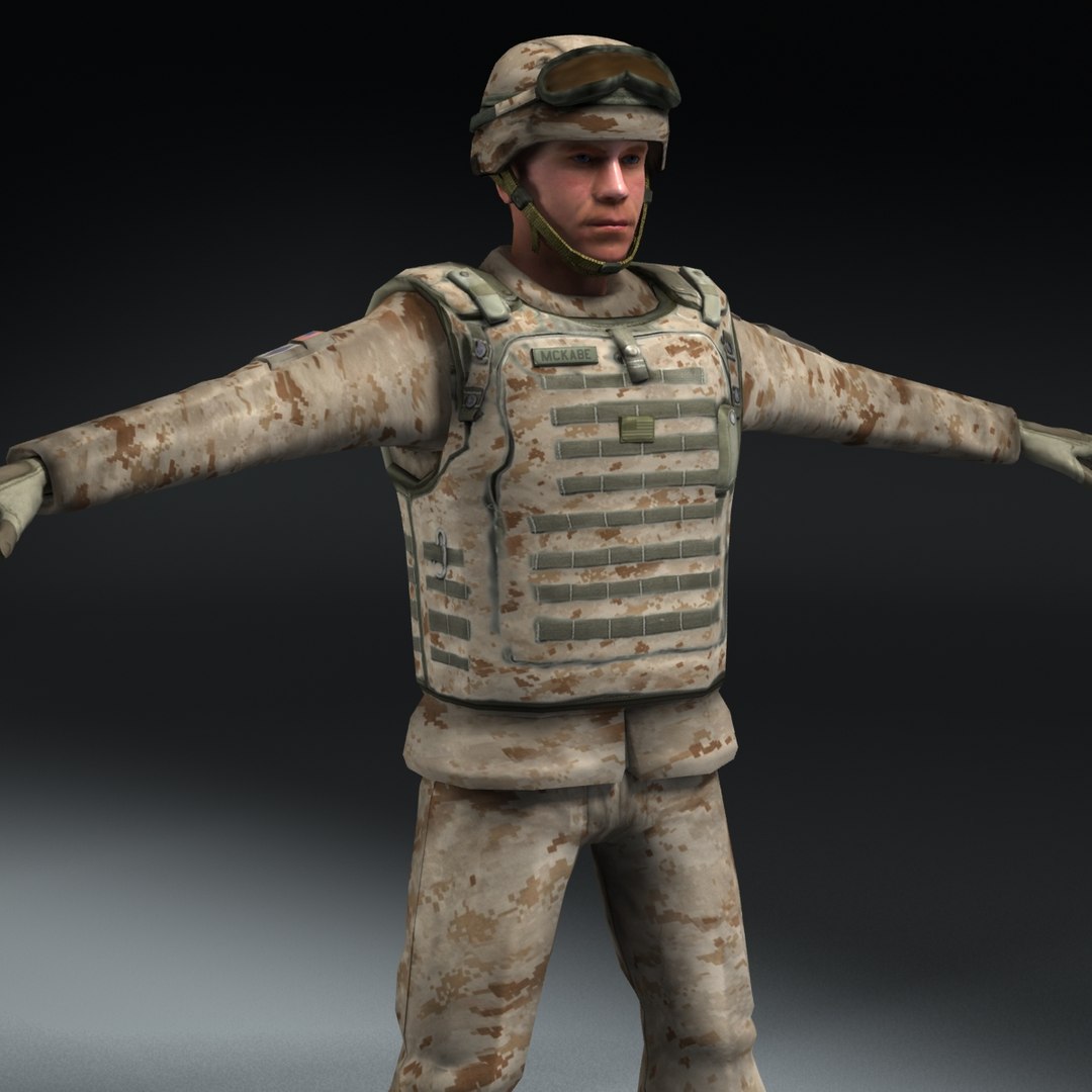 3d Model Marine Corps Soldier D