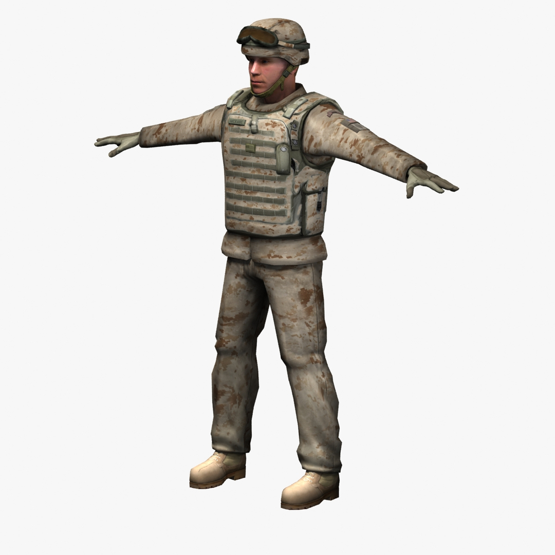 3d Model Marine Corps Soldier D