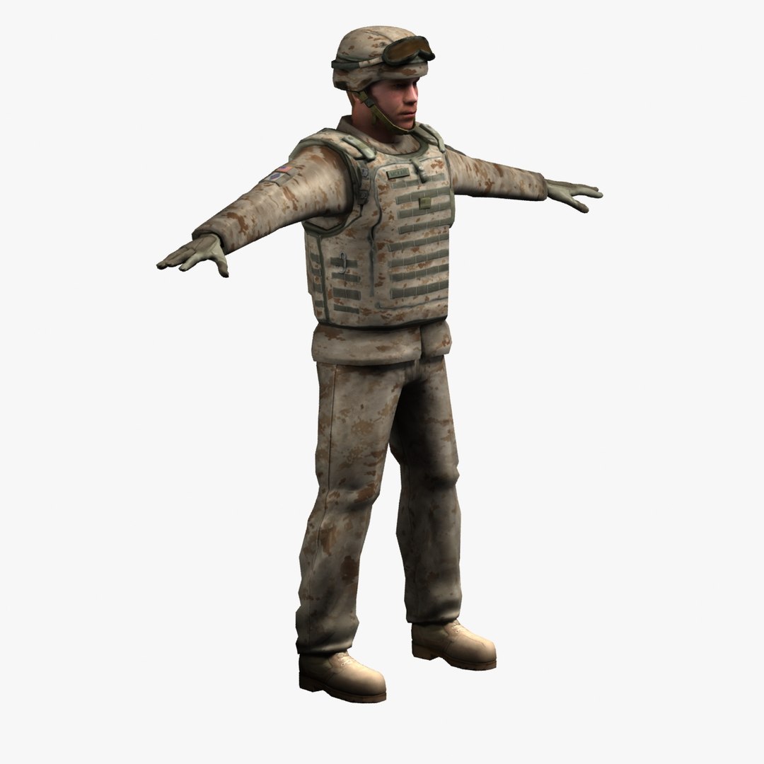 3d Model Marine Corps Soldier D