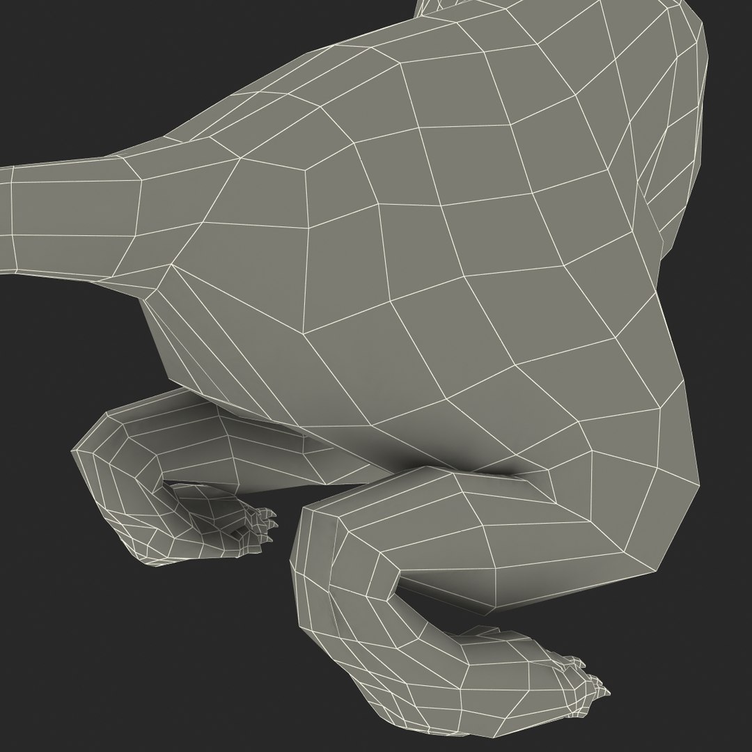 3d Model Weasel Pose 4 Fur