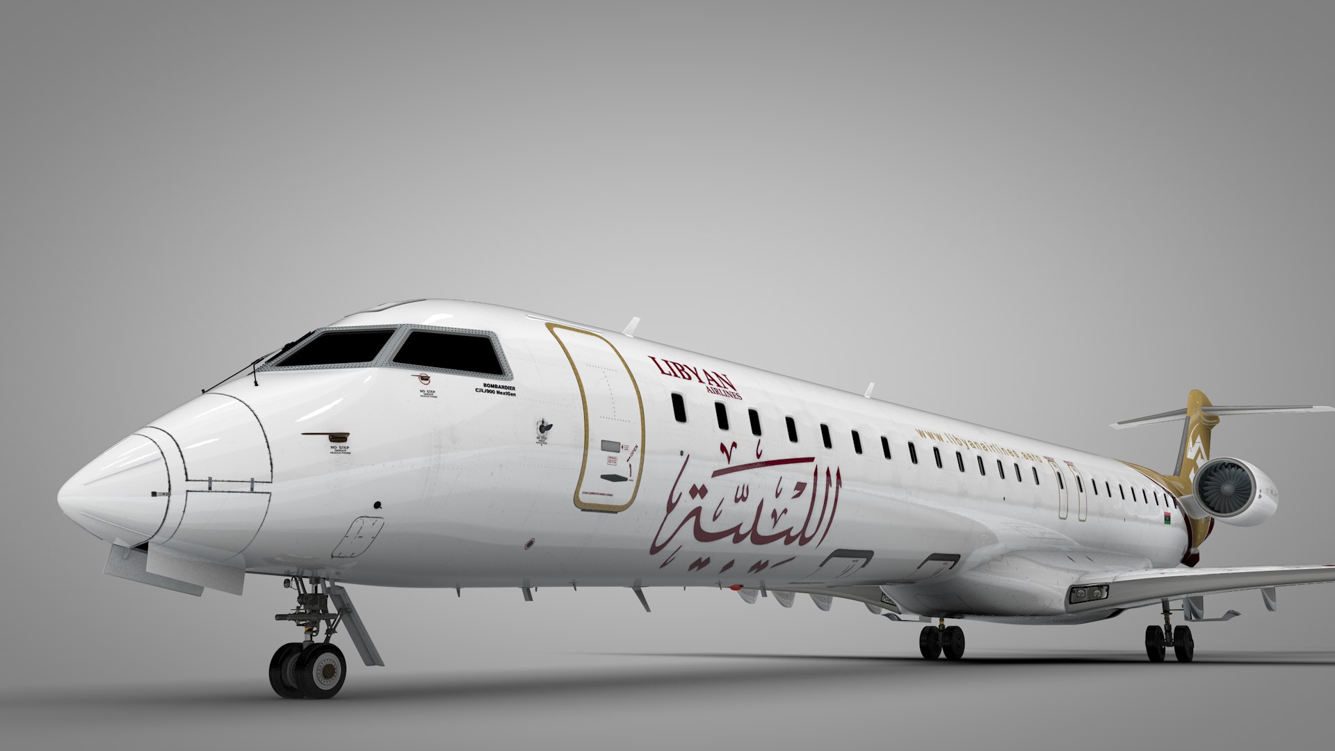 Libyan Airlines BOMBARDIER CRJ 900 L2112 Model - TurboSquid 2201147