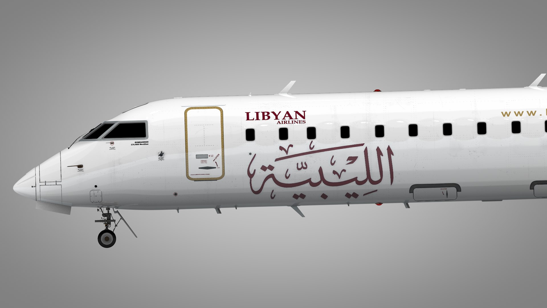 Libyan Airlines BOMBARDIER CRJ 900 L2112 Model - TurboSquid 2201147
