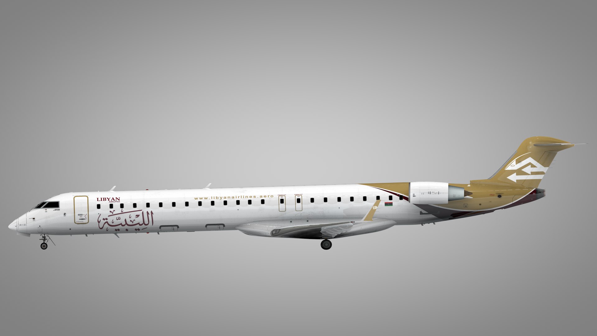 Libyan Airlines BOMBARDIER CRJ 900 L2112 Model - TurboSquid 2201147