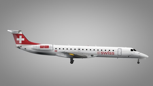SWISS EMBRAER ERJ 145 L1430 3D model - TurboSquid 1754056