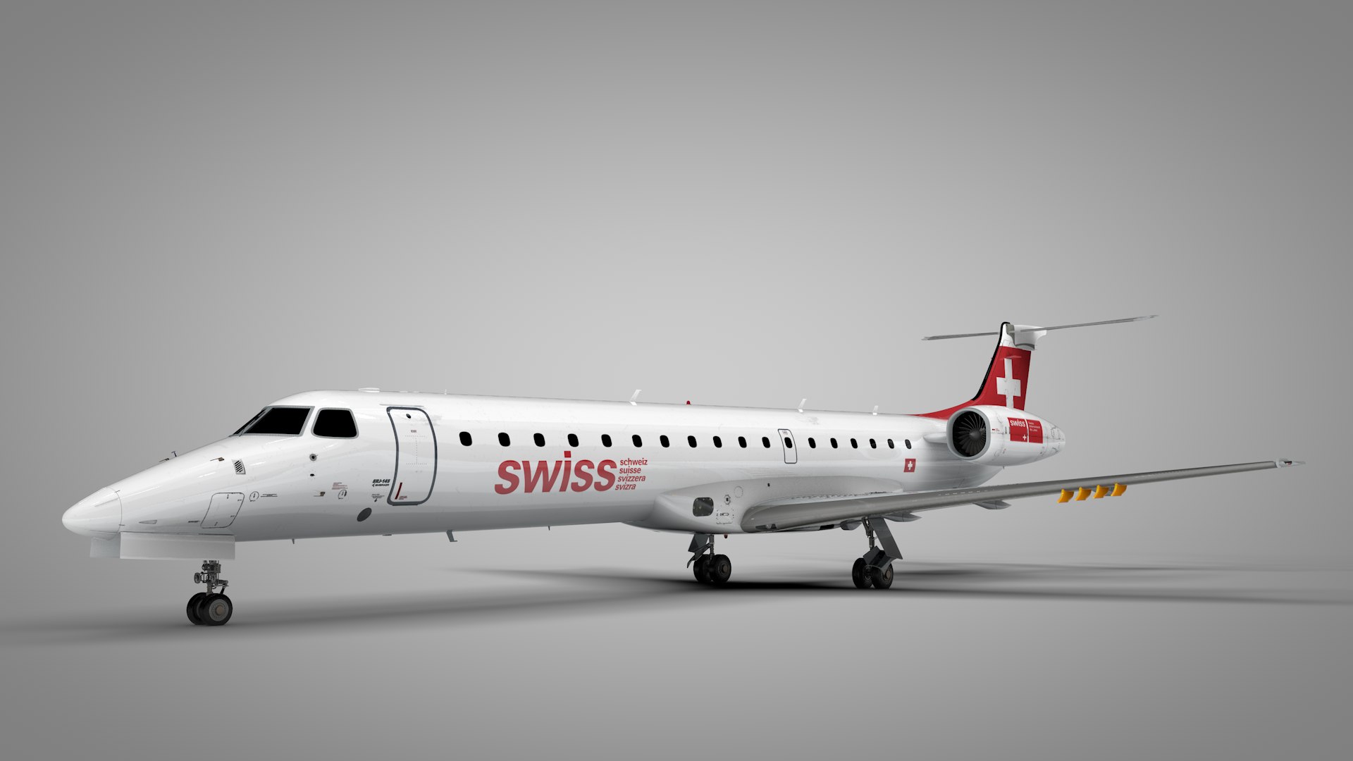 SWISS EMBRAER ERJ 145 L1430 3D Model - TurboSquid 1754056