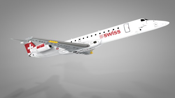 SWISS EMBRAER ERJ 145 L1430 3D model - TurboSquid 1754056