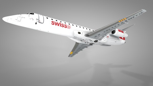 SWISS EMBRAER ERJ 145 L1430 3D model - TurboSquid 1754056