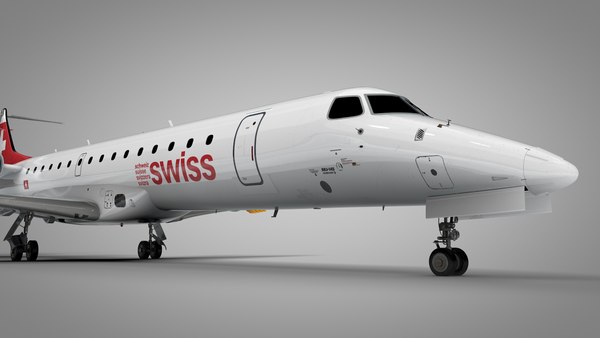 SWISS EMBRAER ERJ 145 L1430 3D model - TurboSquid 1754056