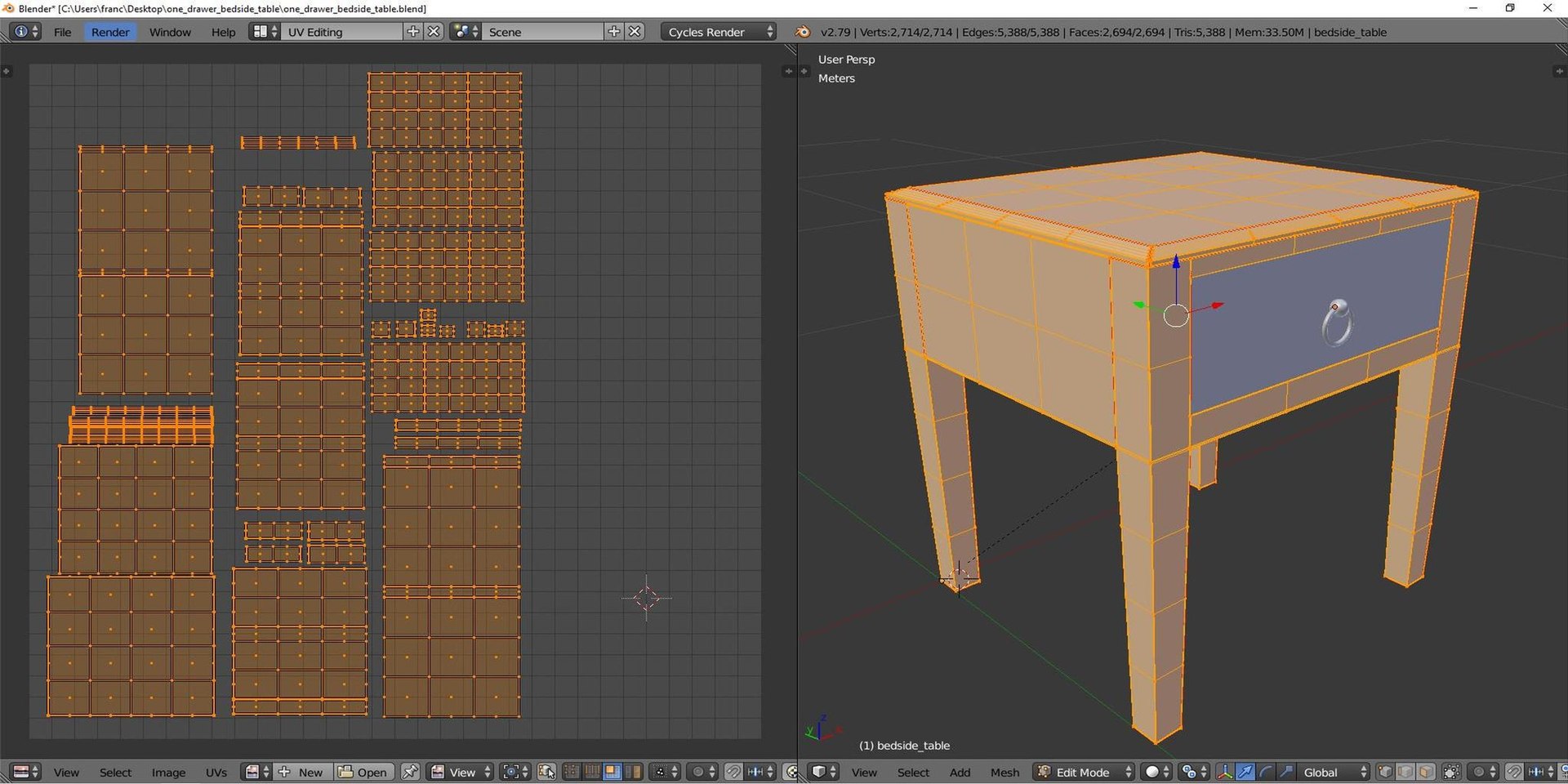 3D Drawer Bedside Table Ones Model - TurboSquid 1478731