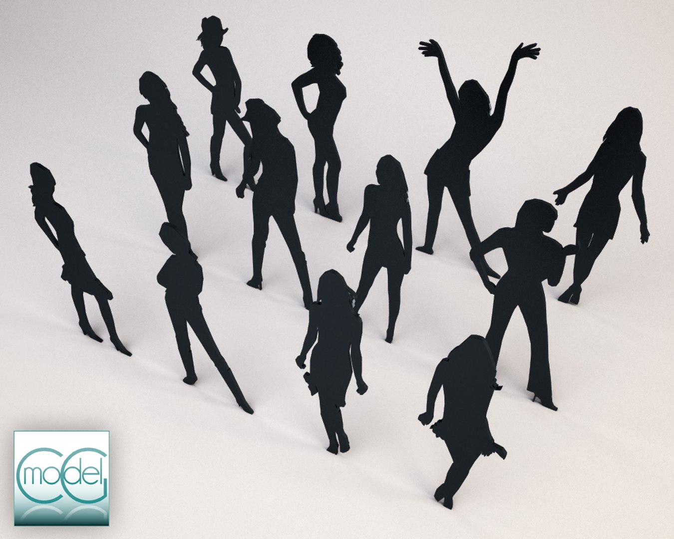 Silhouette People 3d 3ds