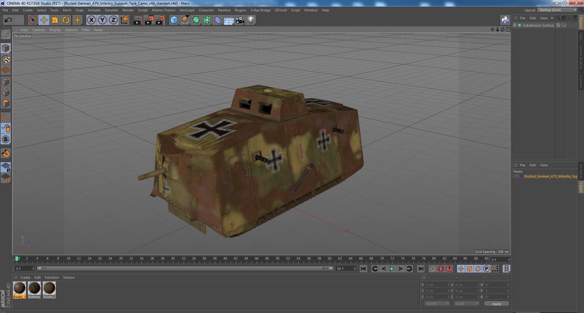 3D Rusted German A7V Infantry Support Tank Camo - TurboSquid 2168215