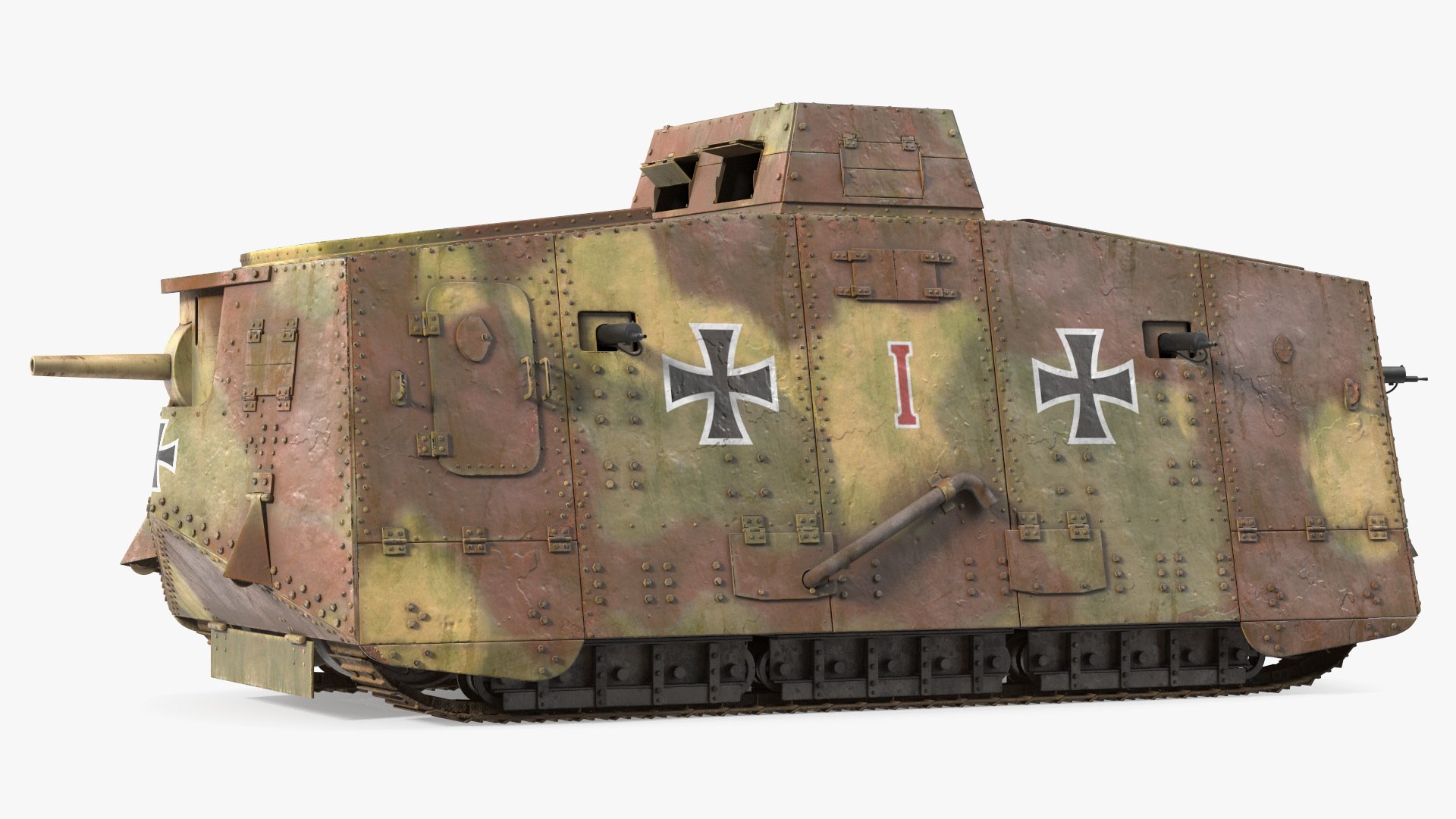 3D Rusted German A7V Infantry Support Tank Camo - TurboSquid 2168215
