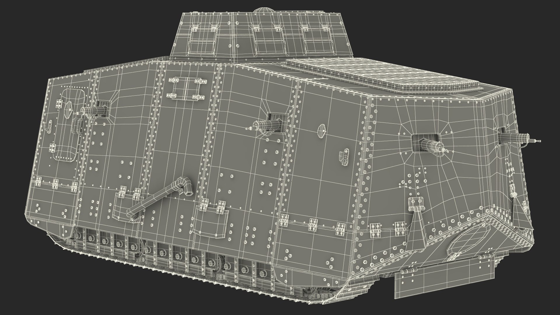 3D Rusted German A7V Infantry Support Tank Camo - TurboSquid 2168215