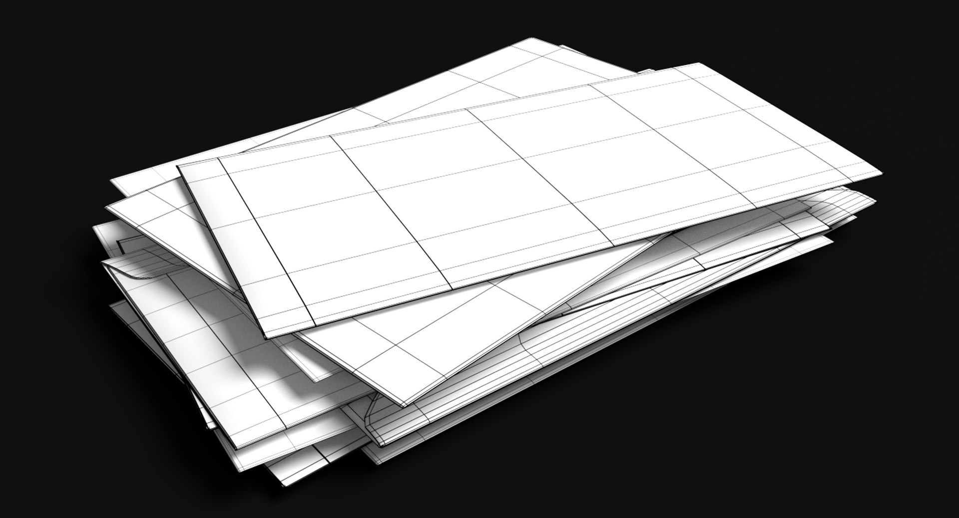 Stack Mail 3d Model