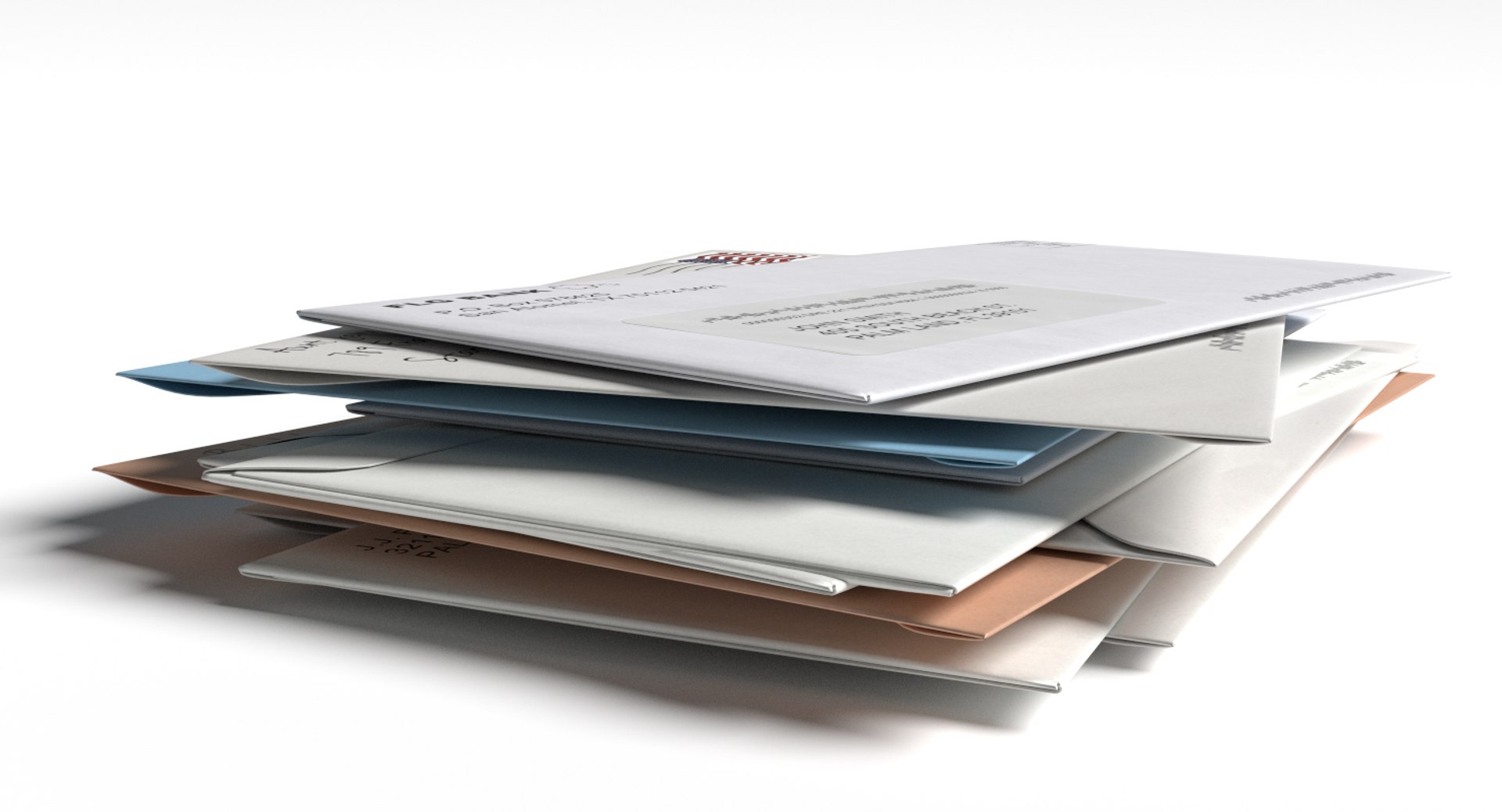 Stack Mail 3d Model