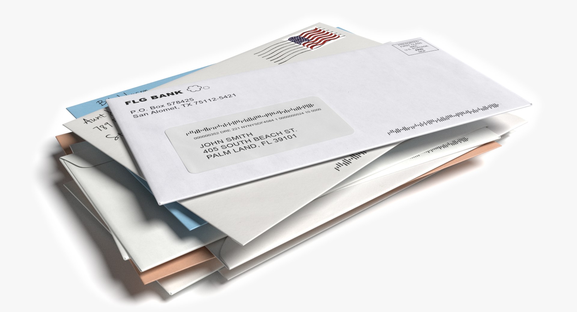 Stack Mail 3d Model