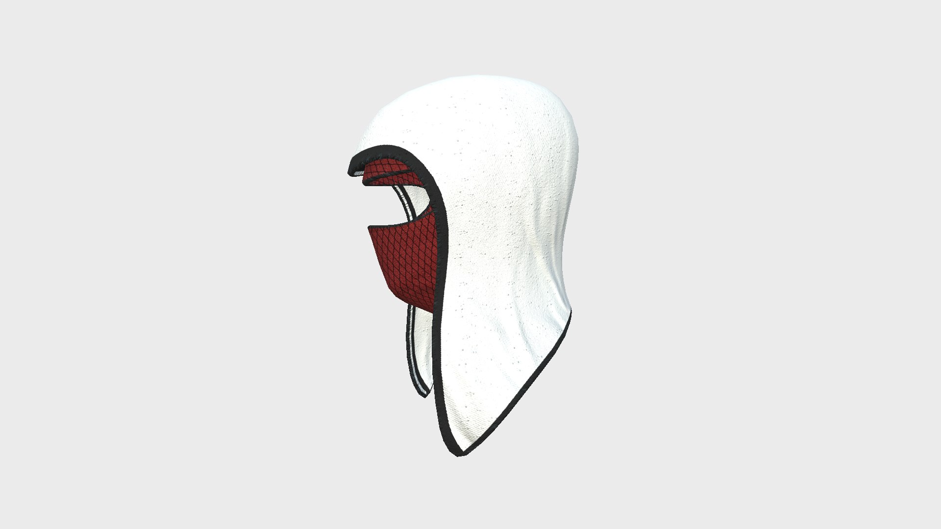 Ninja Assassin Hood 06 White Red - Character Design Fashion 3D model ...