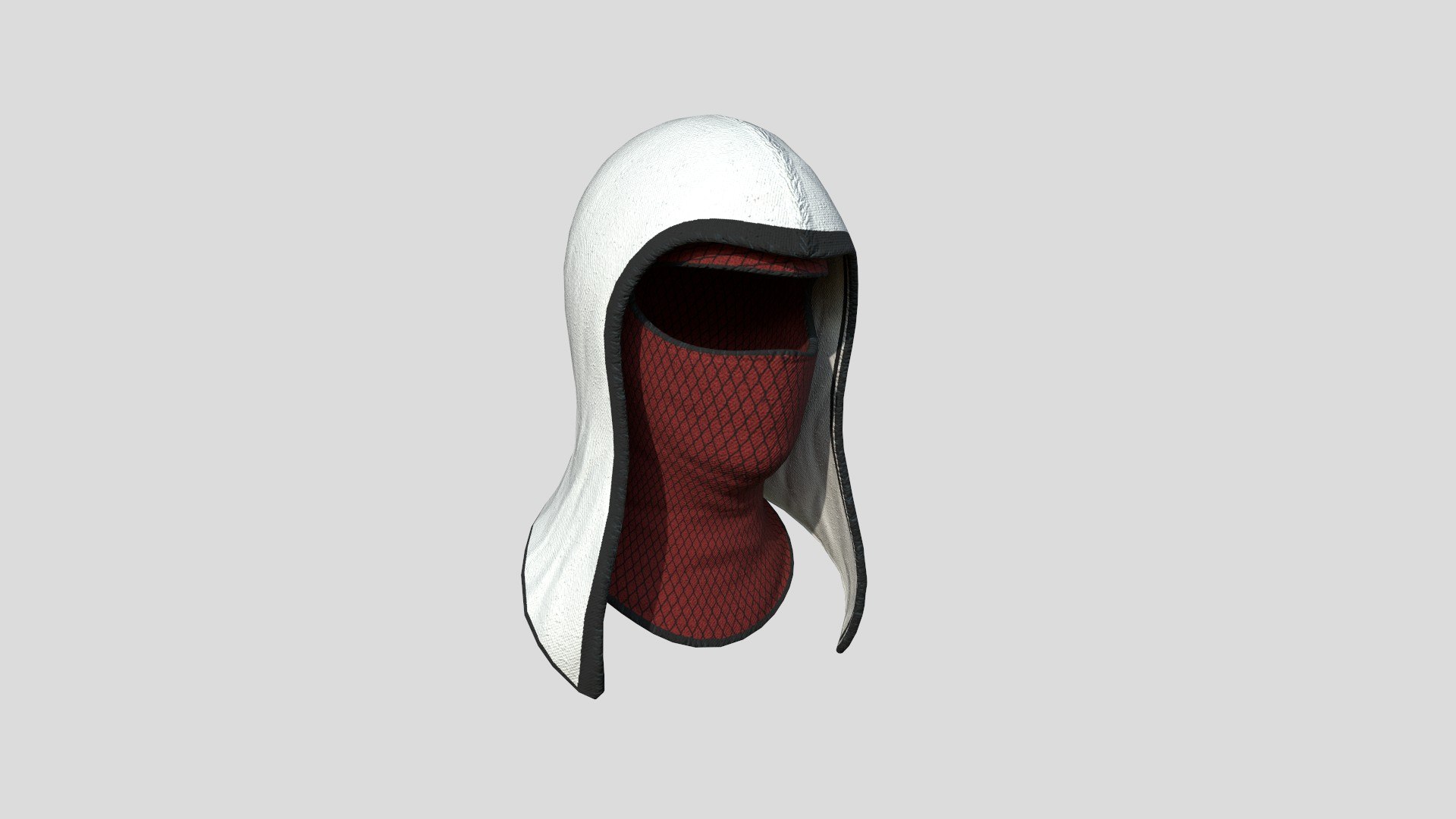 Ninja Assassin Hood 06 White Red - Character Design Fashion 3D model ...