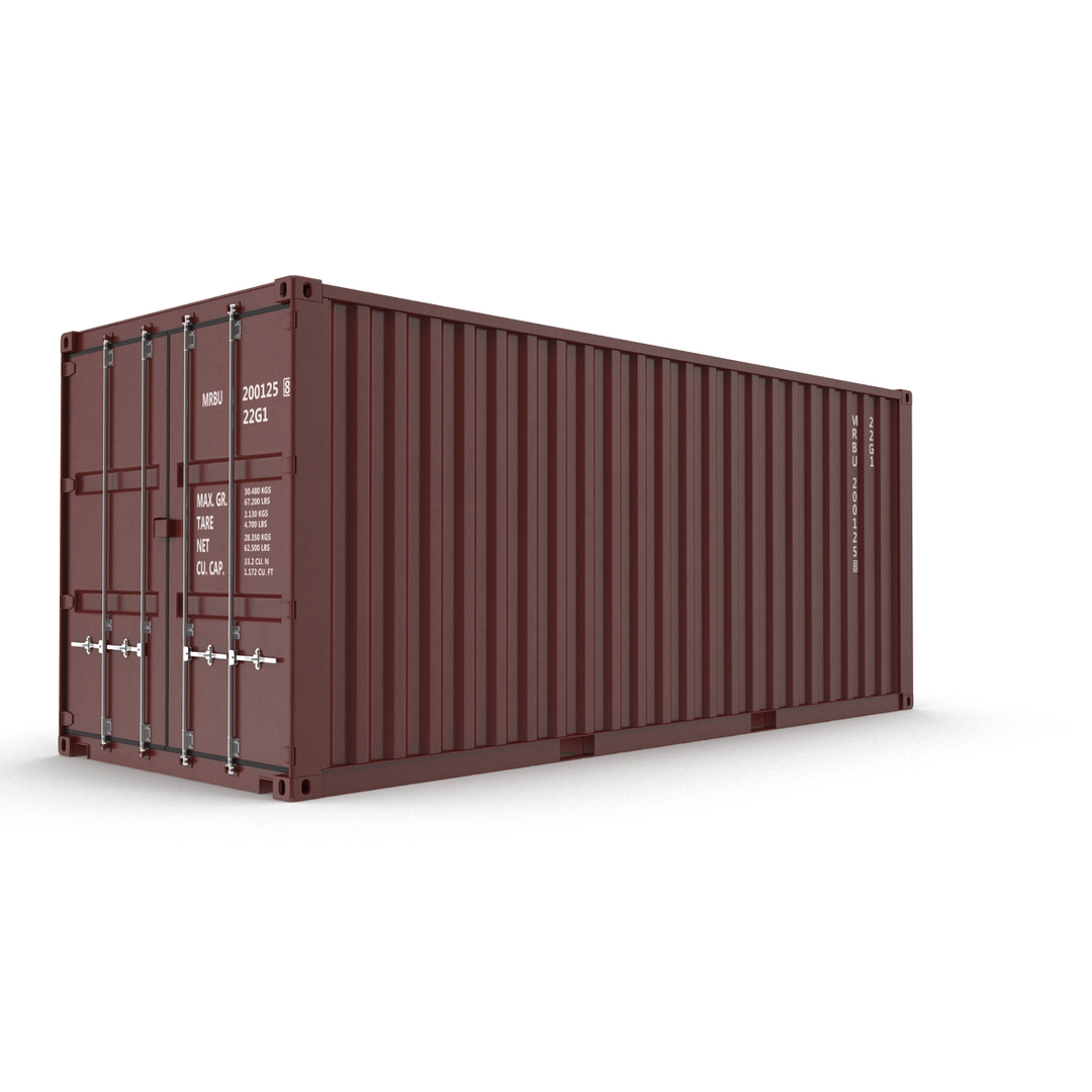 20 Ft Iso Container 3d Model