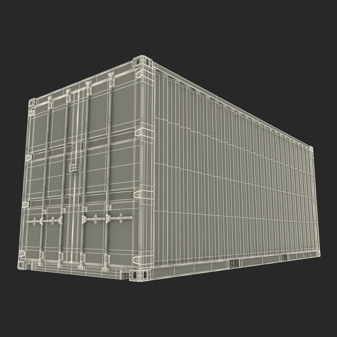 20 ft iso container 3d model