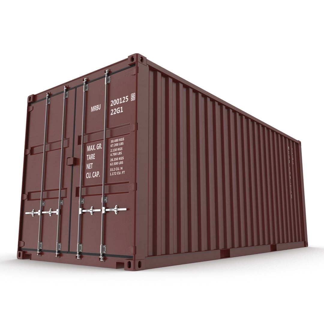 20 Ft Iso Container 3d Model