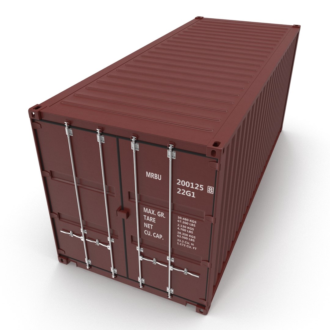 20 Ft Iso Container 3d Model