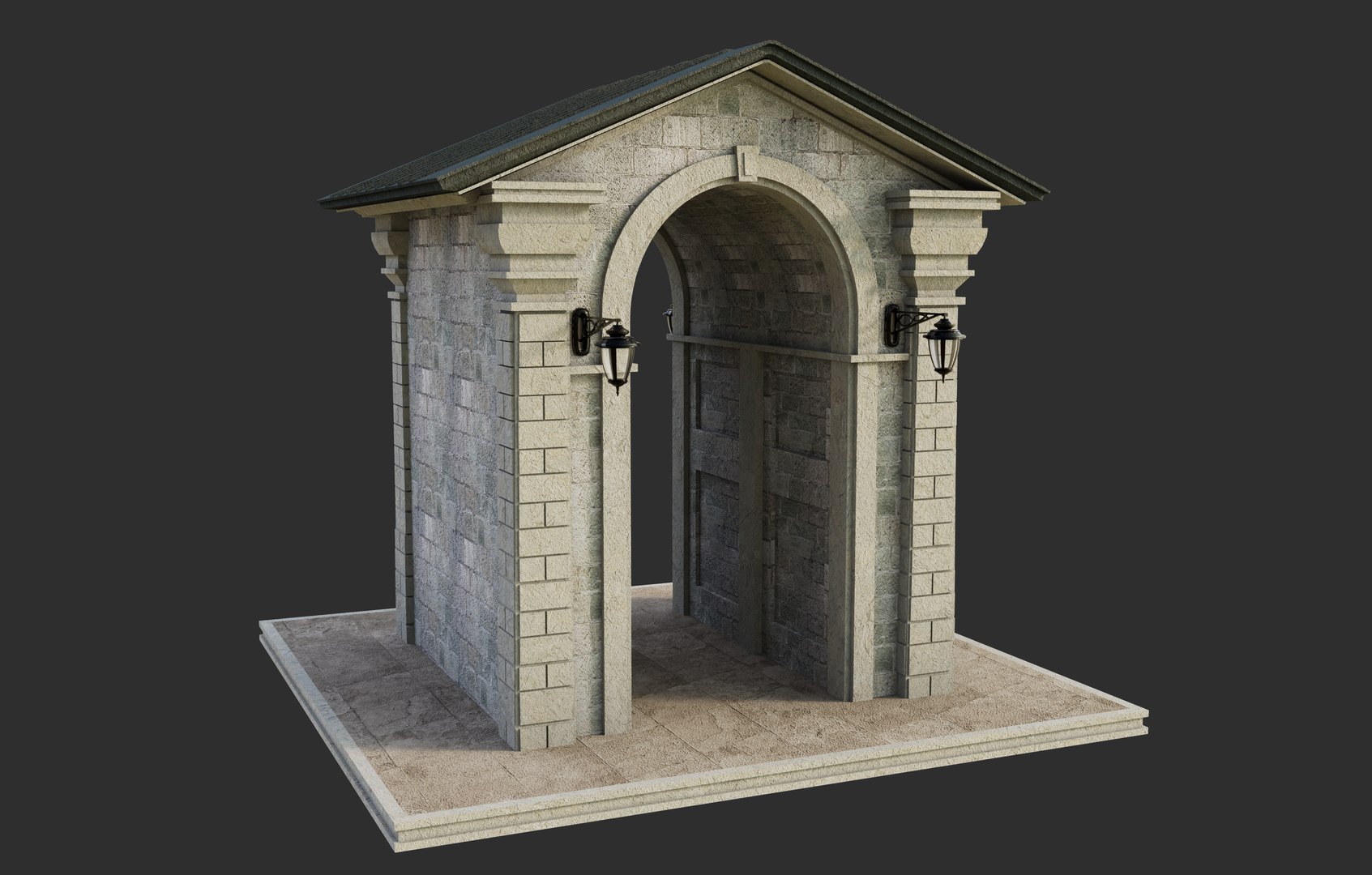 3D Ancient Arch Gate - TurboSquid 2356652