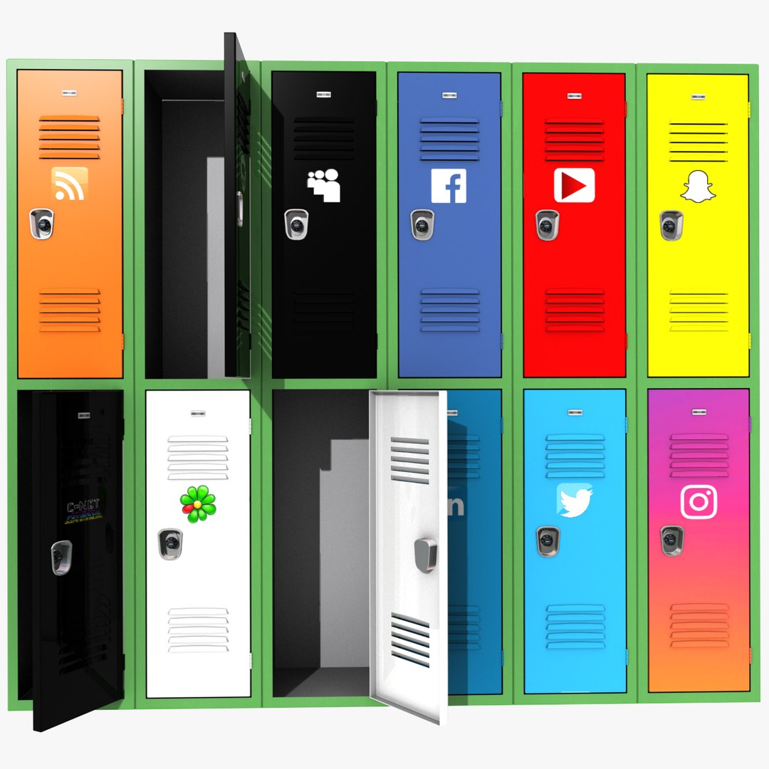 3d School Lockers Social Networks Model