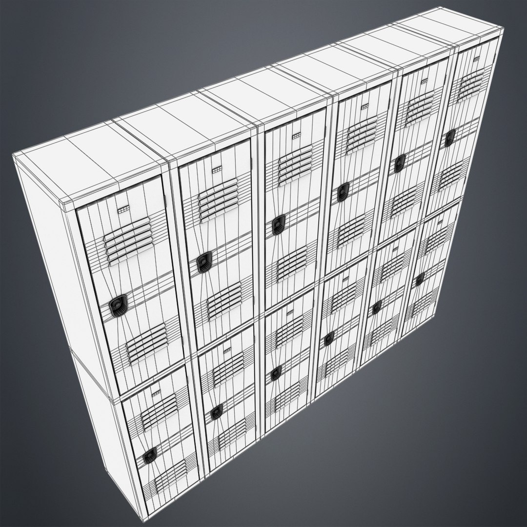 3d School Lockers Social Networks Model