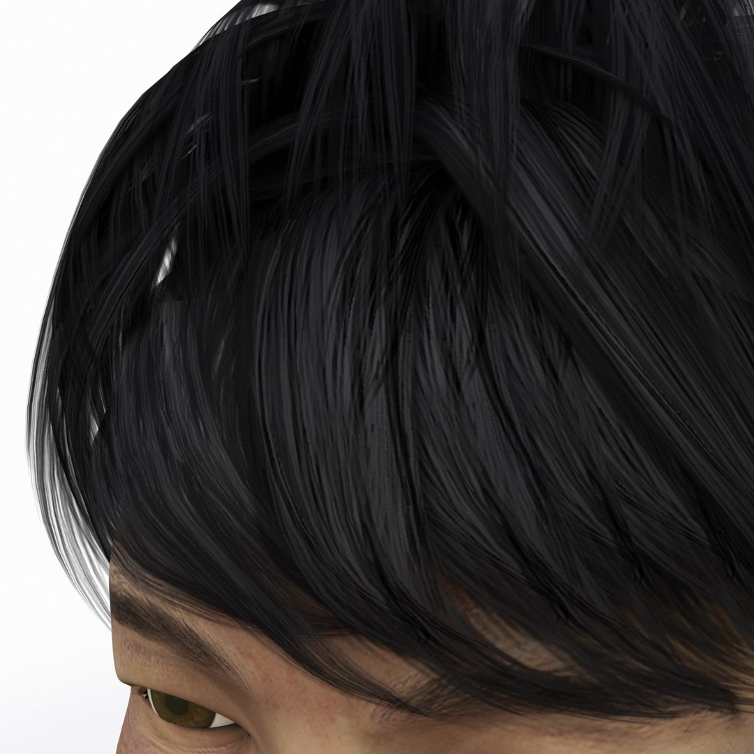 Asian Man Head 3d Model