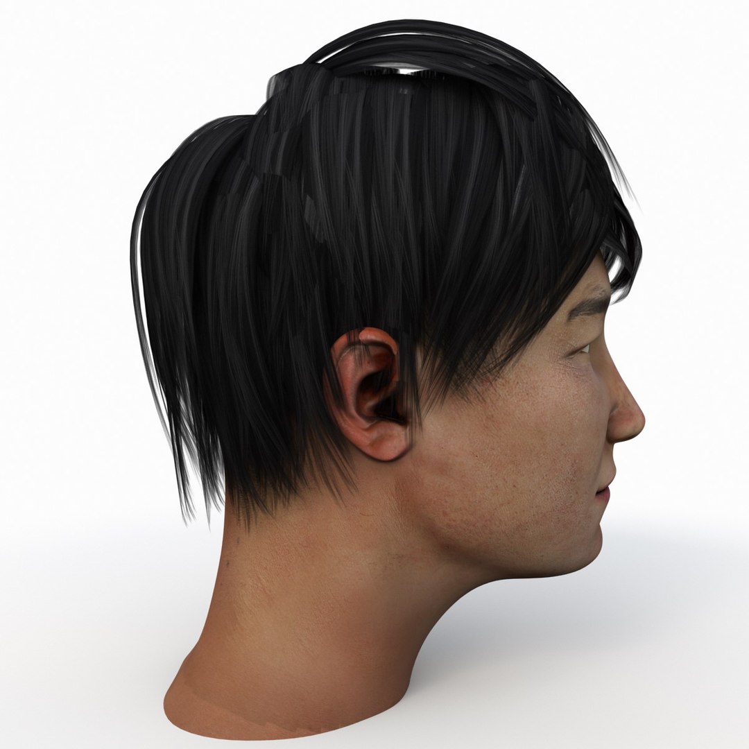 Asian Man Head 3d Model