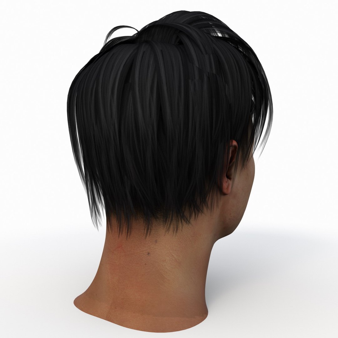 Asian Man Head 3d Model
