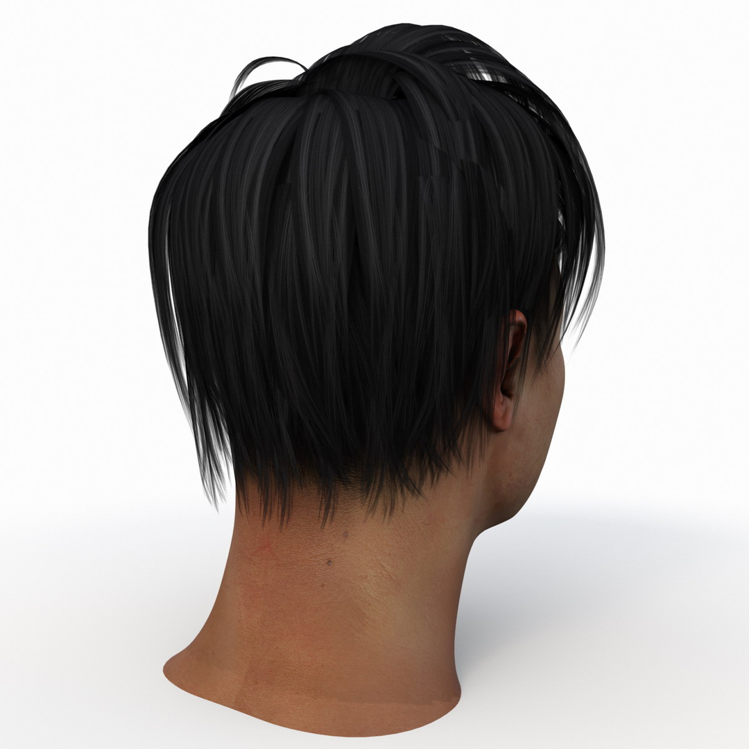 asian man head 3d model
