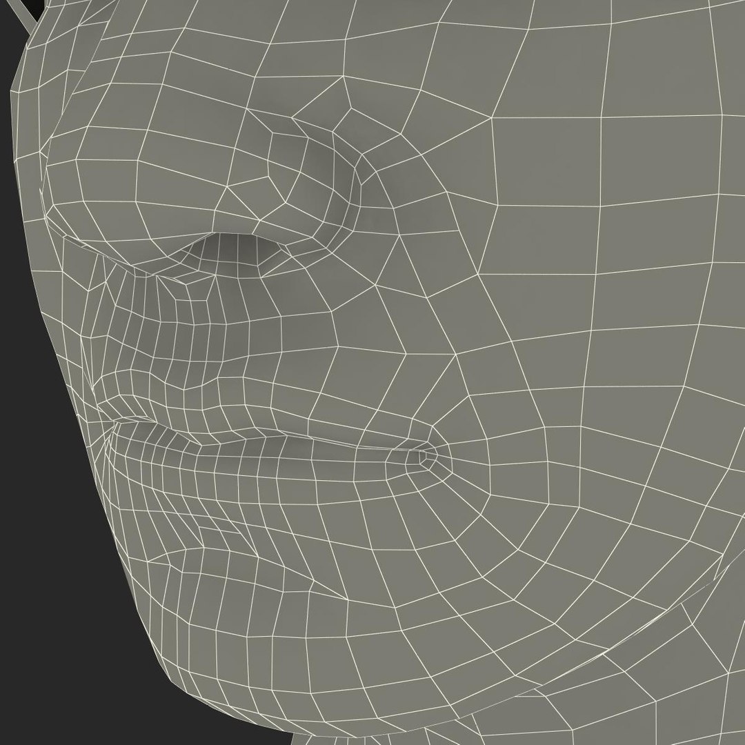 asian man head 3d model