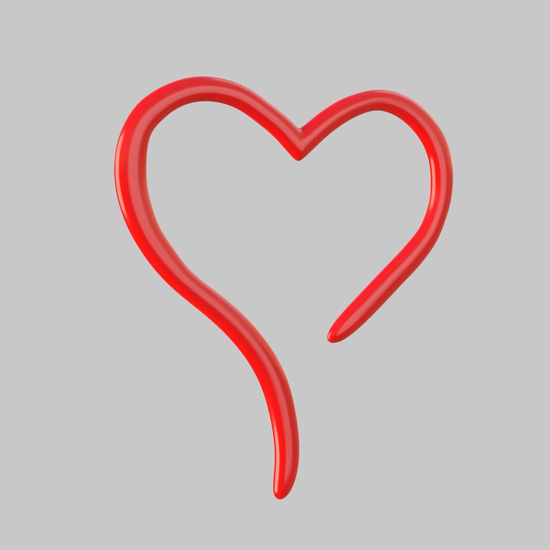 Open Heart Shape 3D - TurboSquid 2381015