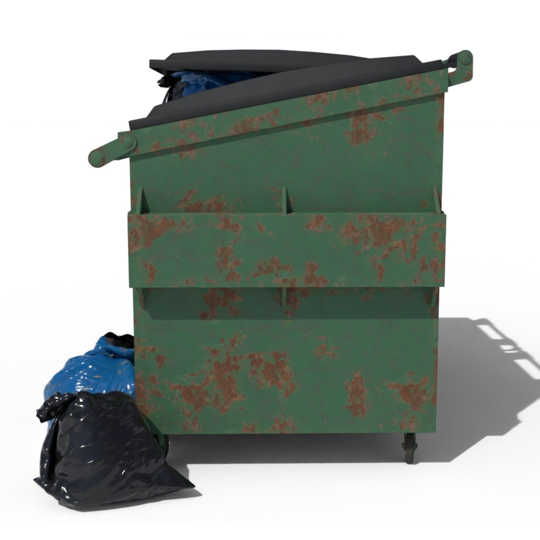 3D Cyberpunk Garbage Dumpster with Bags - TurboSquid 2150262