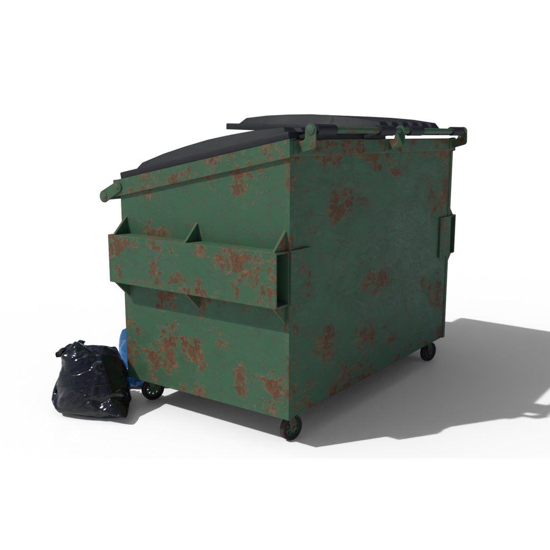 3D Cyberpunk Garbage Dumpster with Bags - TurboSquid 2150262
