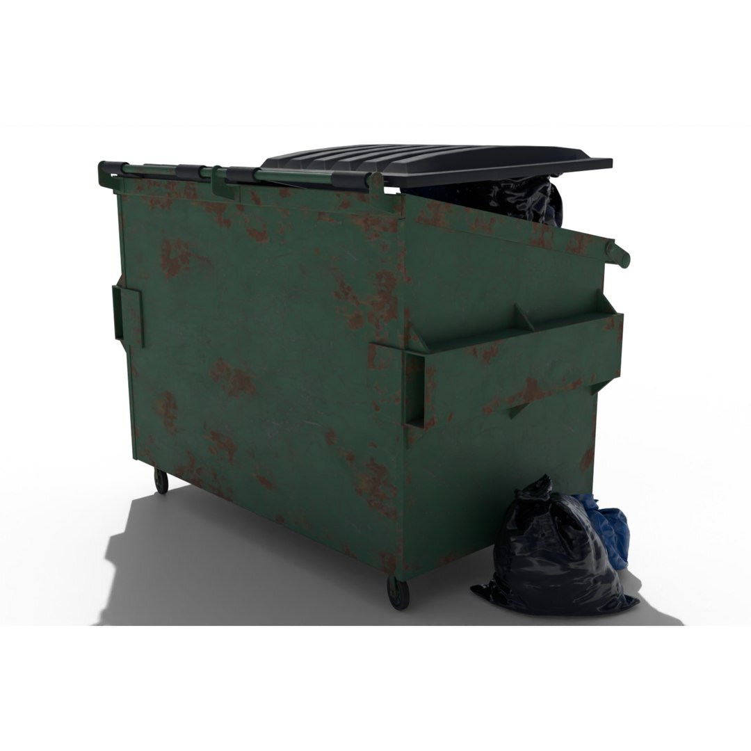3D Cyberpunk Garbage Dumpster with Bags - TurboSquid 2150262