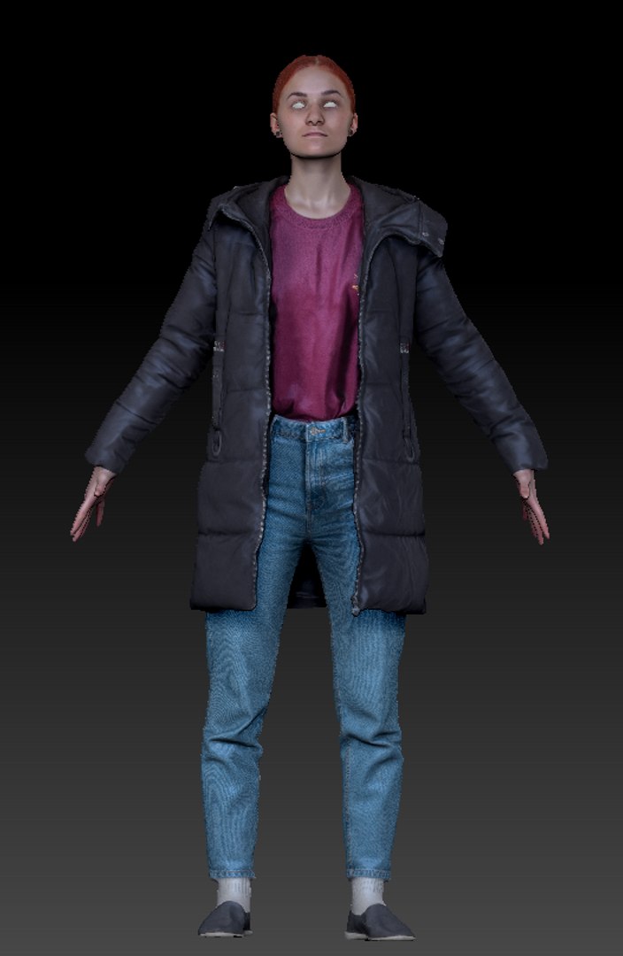 3D photogrammetry woman a-pose body character model - TurboSquid 1502324