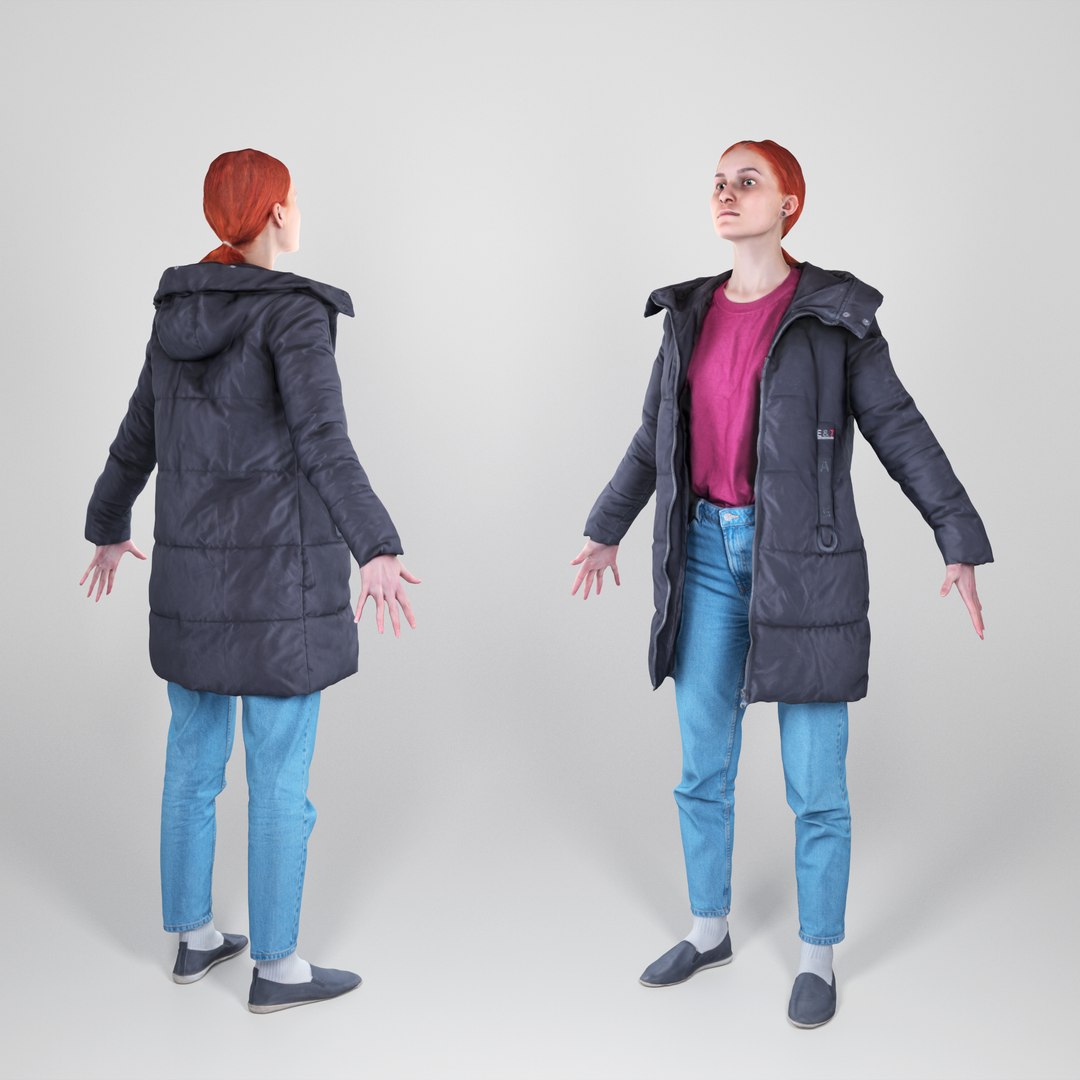 3D photogrammetry woman a-pose body character model - TurboSquid 1502324