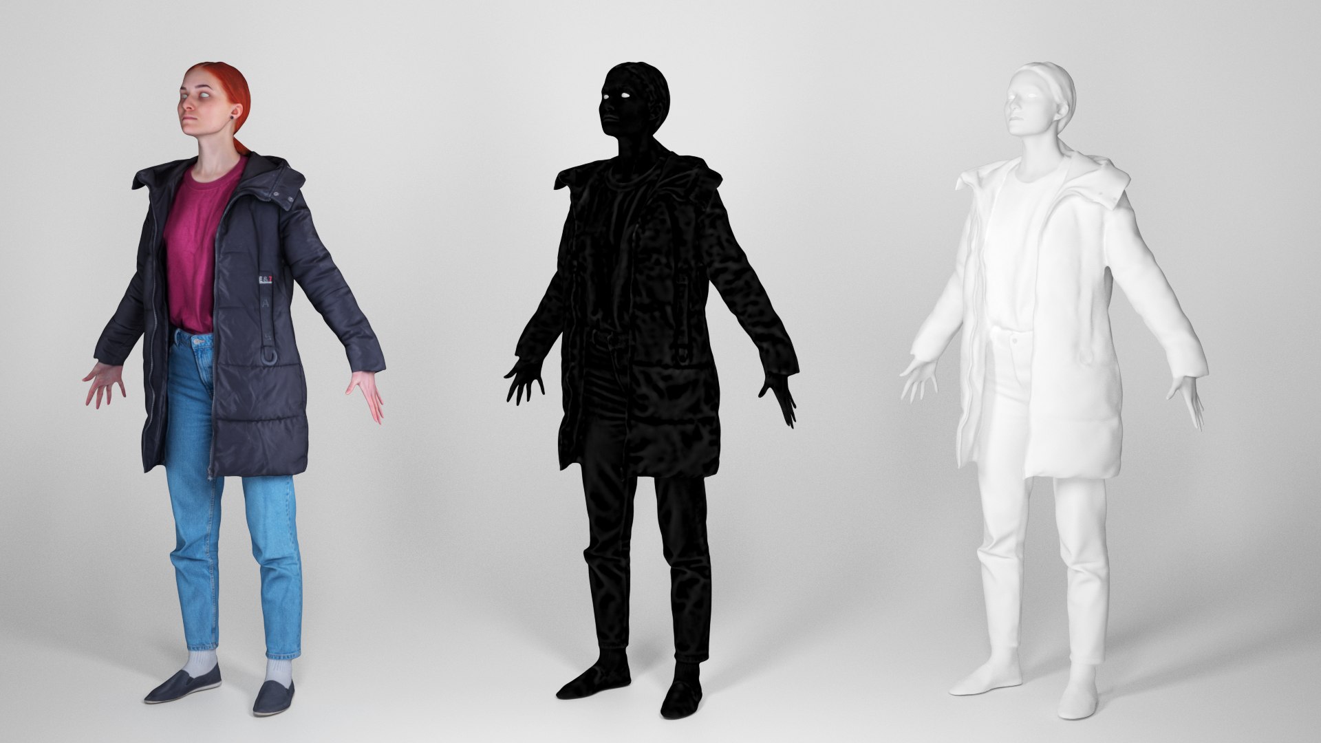 3D photogrammetry woman a-pose body character model - TurboSquid 1502324